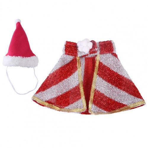 2 Stks/set Xmas Huisdier Cape Cap Strepen Print Pe... – Vicedeal