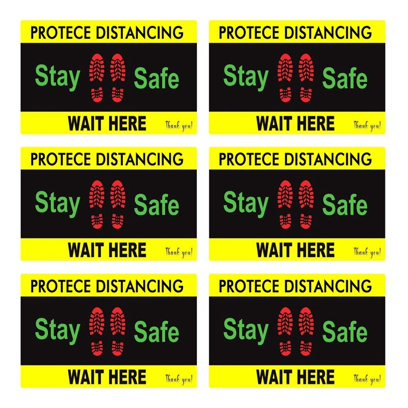 5Pcs/Set Anti-Slip Social Distancing Floor Sign Ma... – Grandado