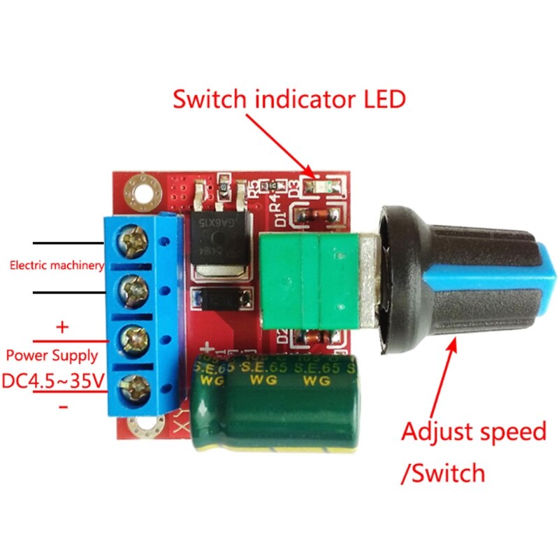 Mini DC Motor- PWM Geschwindigkeit Regler 4,5 V-35... – Grandado