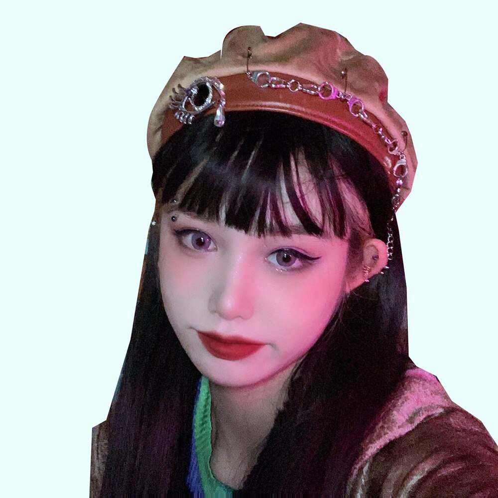 Y2K Punk Meisje Harajuku Koele Hoeden Mode Ketting... – Grandado