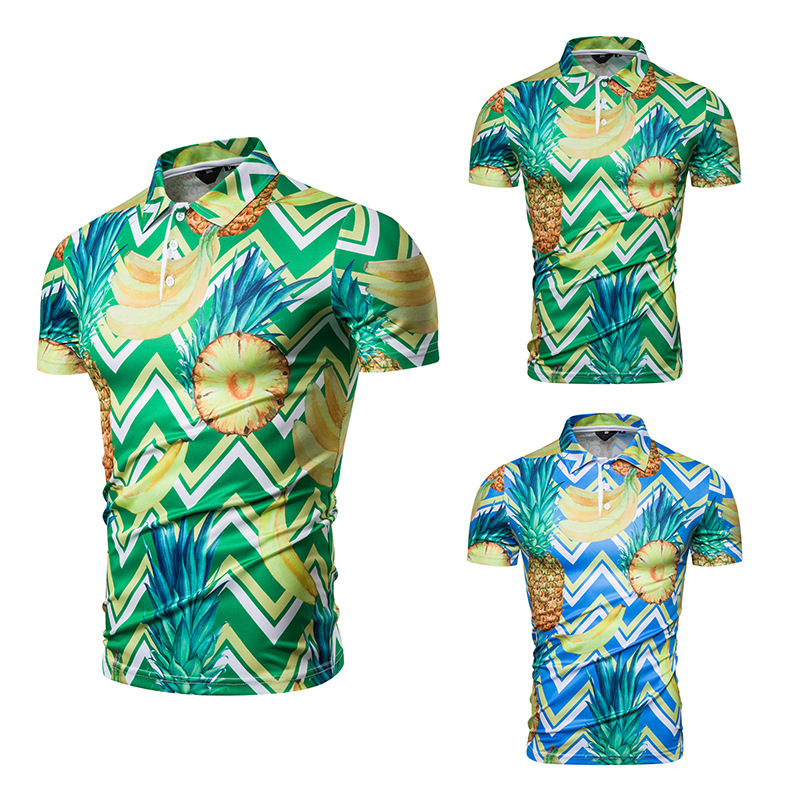 Zomer mannen Polo Katoen Polo Vruchten Ananas Bana... – Vicedeal