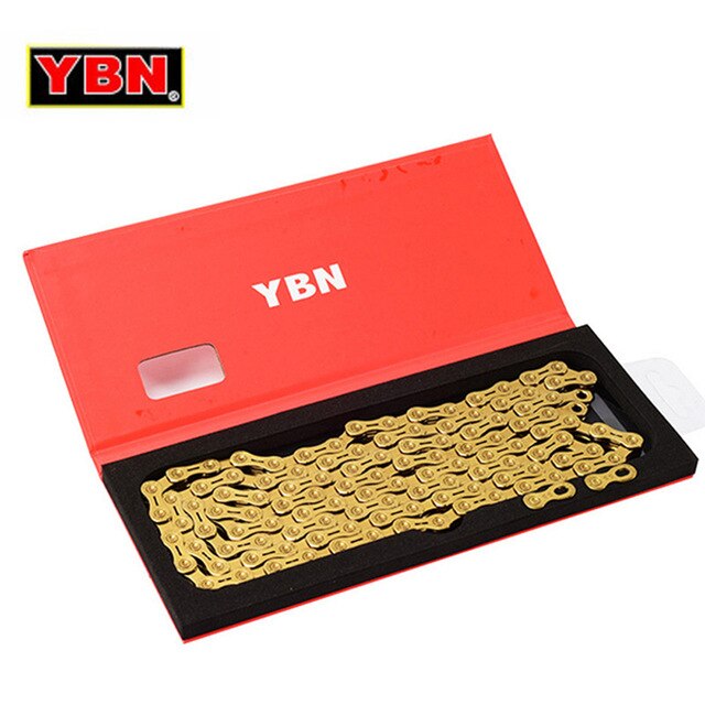 YBN ultralight 11 speed bike chain SLR hollow gold... – Grandado
