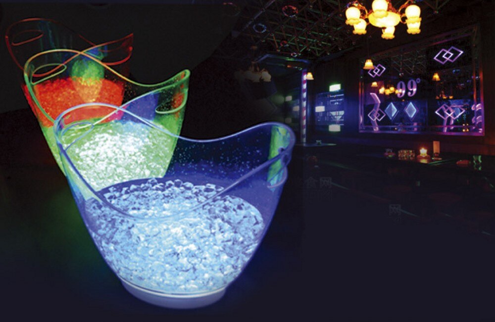 8L Rechargeable LED Ice Buckets clear Acrylic Barr... – Grandado