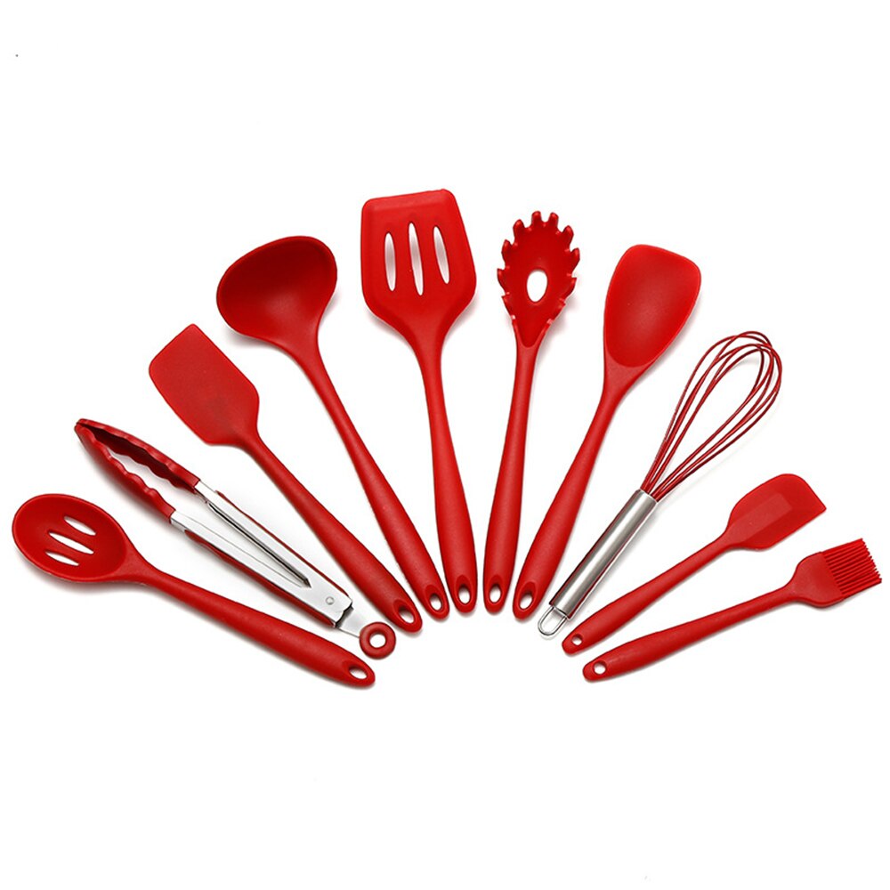 10Pcs Silicone Cooking Utensil Set Scraper Spatula... – Grandado