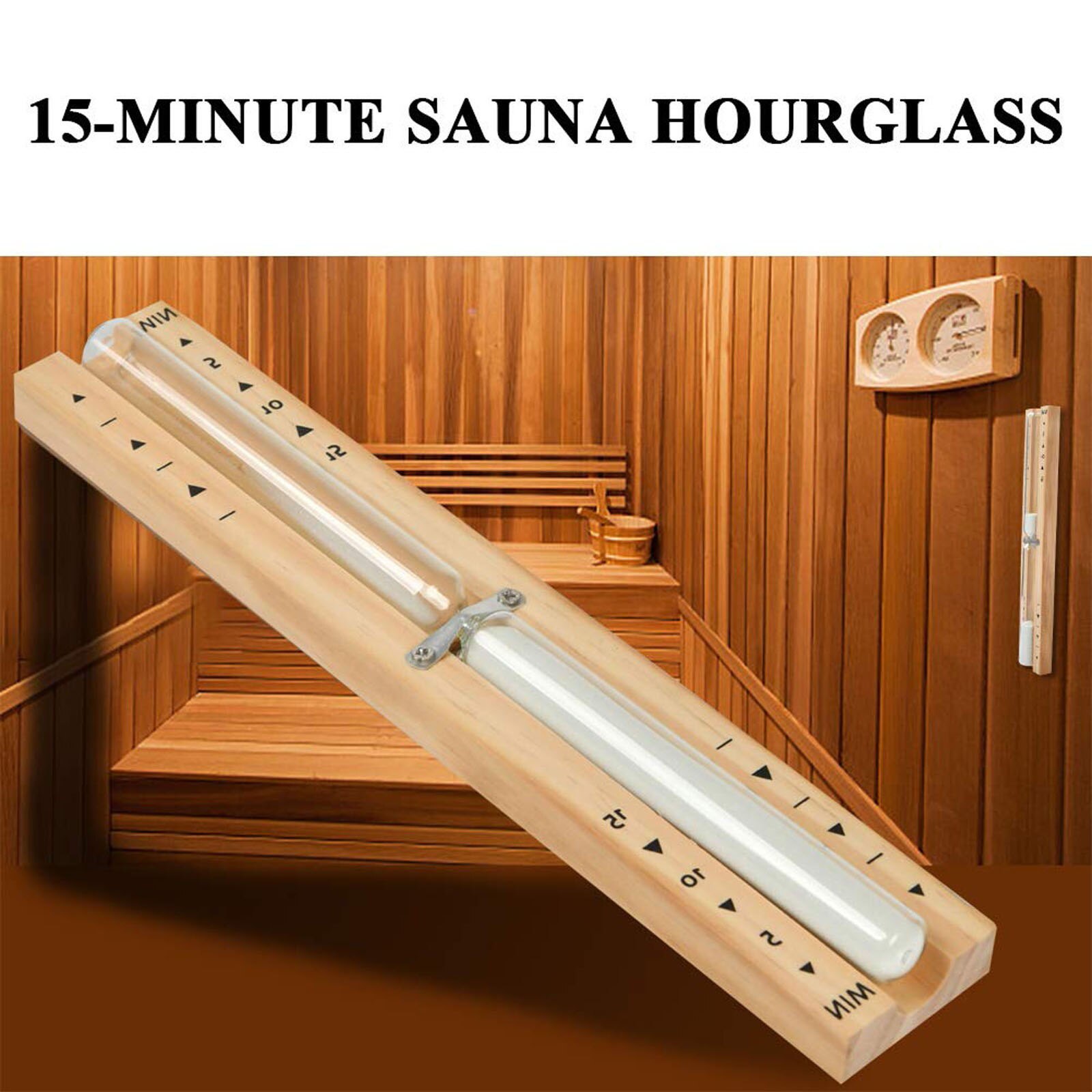 Wall Mounted Sauna Timer Sandglass 15 Minutes Wood... – Grandado