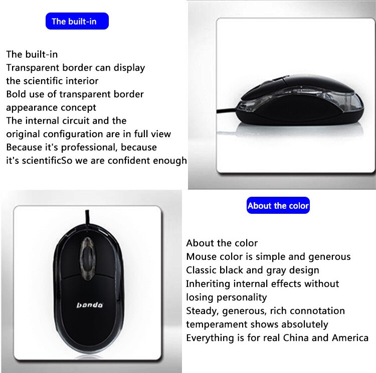 Black 1200DPI Gaming Mouse Wired Mouse USB Optical... – Grandado