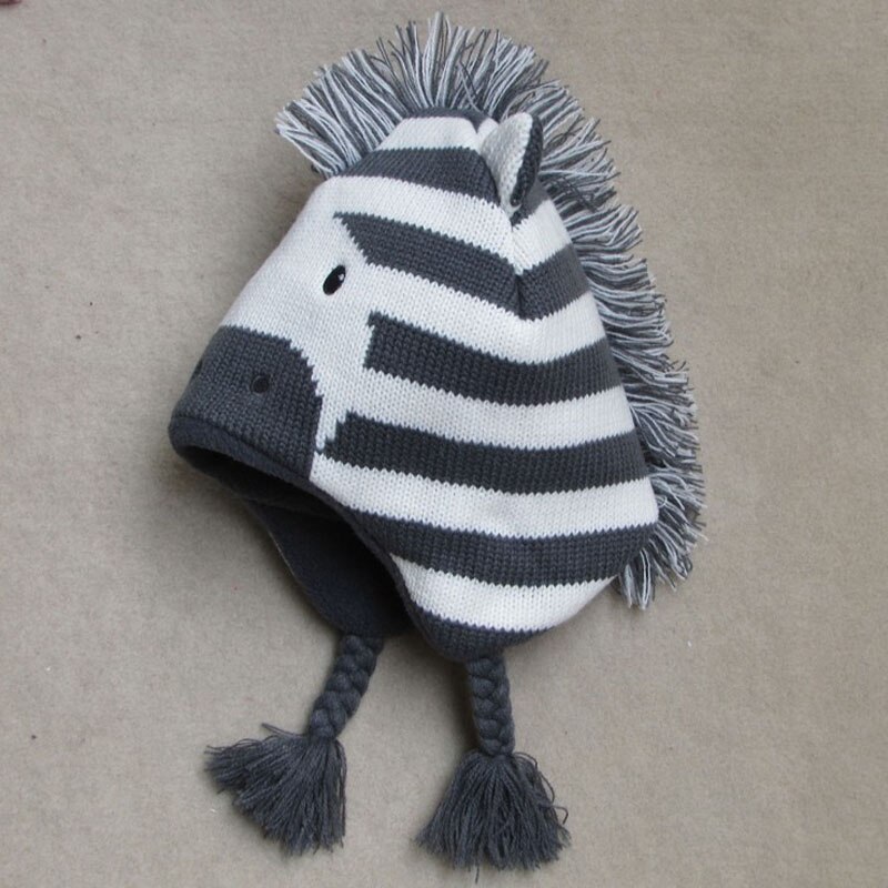 Jungen Warme Hüte Winter Kappe Cartoon Zebra Caps ... – Vicedeal
