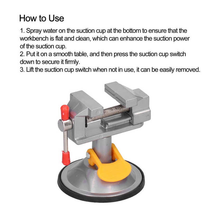 Suction Cup Mini Vise 45# Steel 360 Degree Rotatio... – Vicedeal