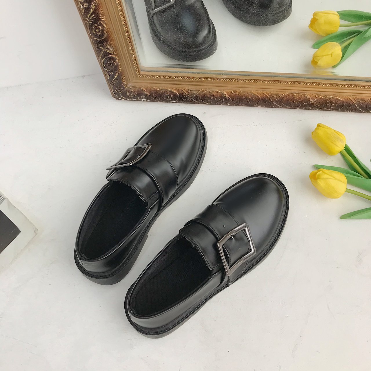 Buckle Women Flat Shoes Korean Slip on Shoes for W... – Grandado