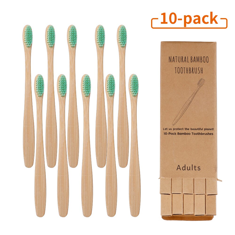 10Pcs Toothbrush Eco-Friendly Rainbow Bamboo Soft ... – Grandado