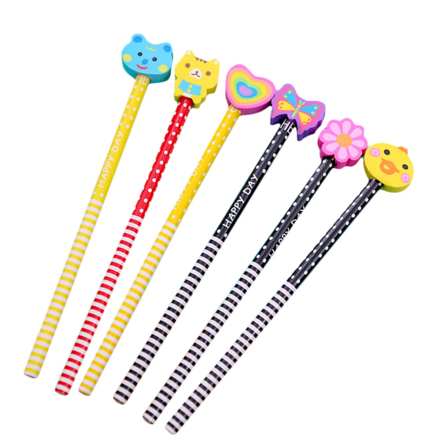 40 PCS HB Cartoon Pencils with Eraser Set School O... – Grandado