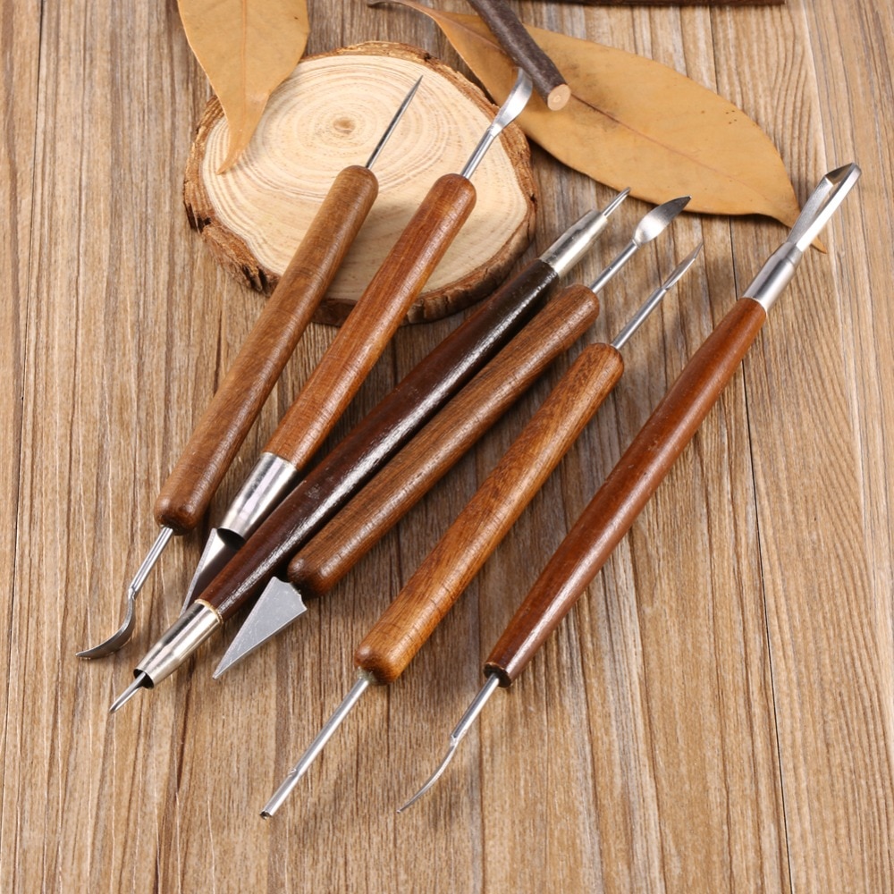 6PCS sculpting tool Pottery Tools Wood Handle Pott... – Grandado
