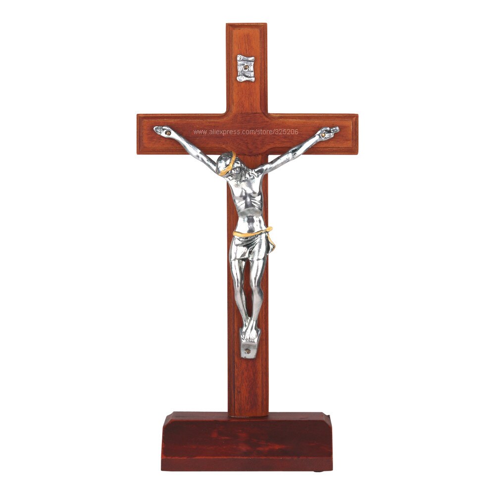 Wood Crucifix Cross Standing Taptable Cross Cathol... – Grandado