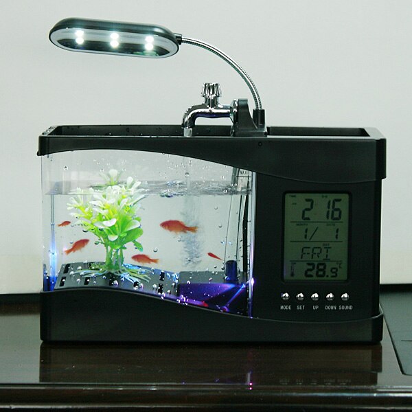 Aquarium Black/ White USB Mini Aquarium Fish Tank ... – Grandado