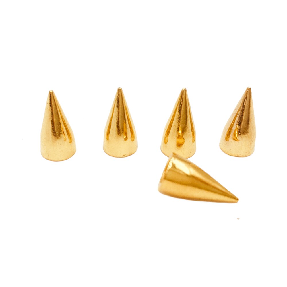 100 sæt 14mm gyldne kegle pletter metal nitter lea... – Grandado