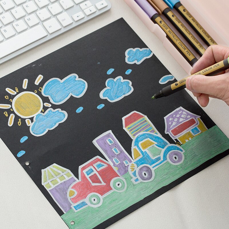 STA 10 Kleuren Metalen Kleur Pen DIY Graffiti Pen ... – Vicedeal