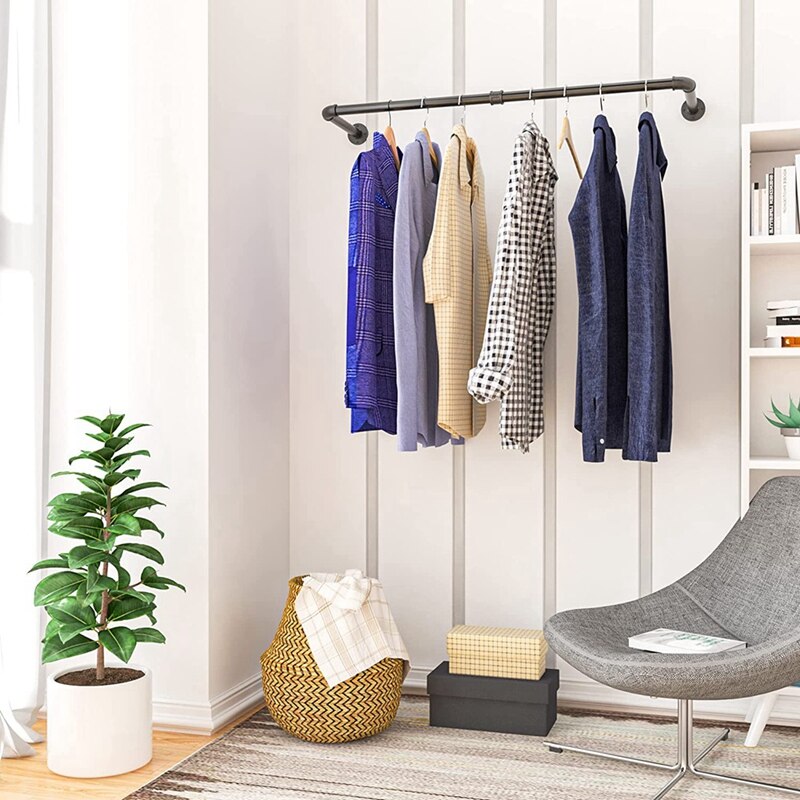Wall Mounted Clothes Rail, Detachable Clothes Rack... – Grandado