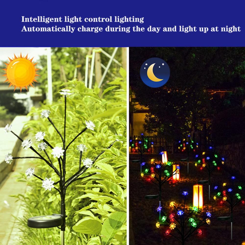 Trädgårds solfångare energibesparande sollampa körsbärsträd 16 ledd ...