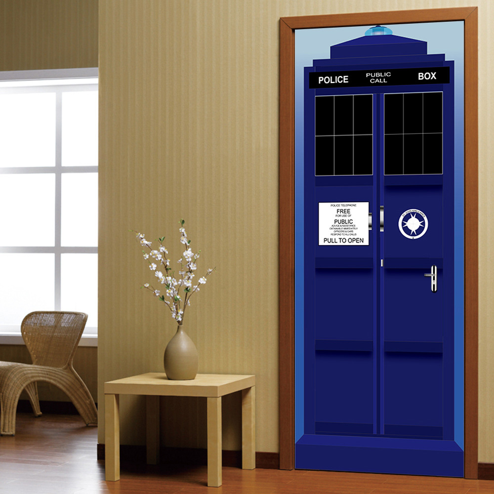 DIY 3D Door Stickers Police Box Pattern for Bedroo... – Grandado