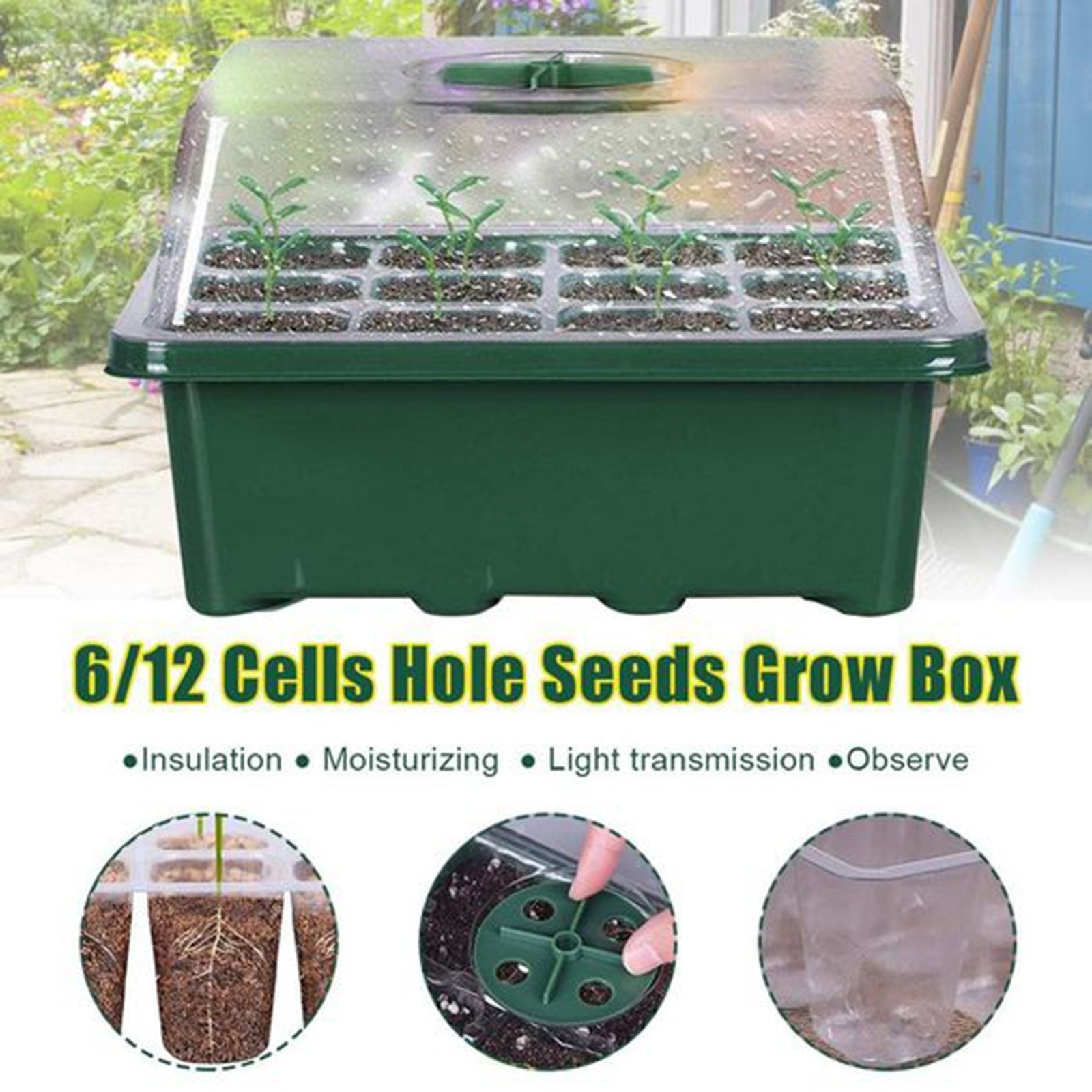 12 Cells Breathable Germination Box Garden Mini Gr... – Vicedeal