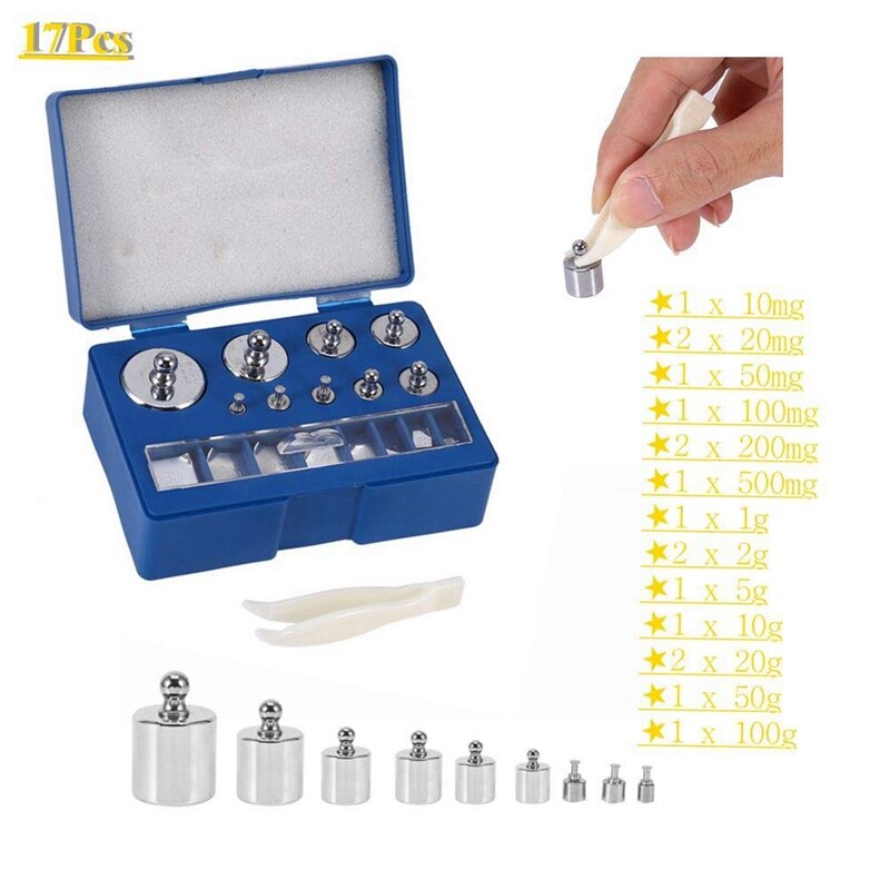 17 Pcs Calibration Weights Set, 10Mg-100G Grams We... – Grandado