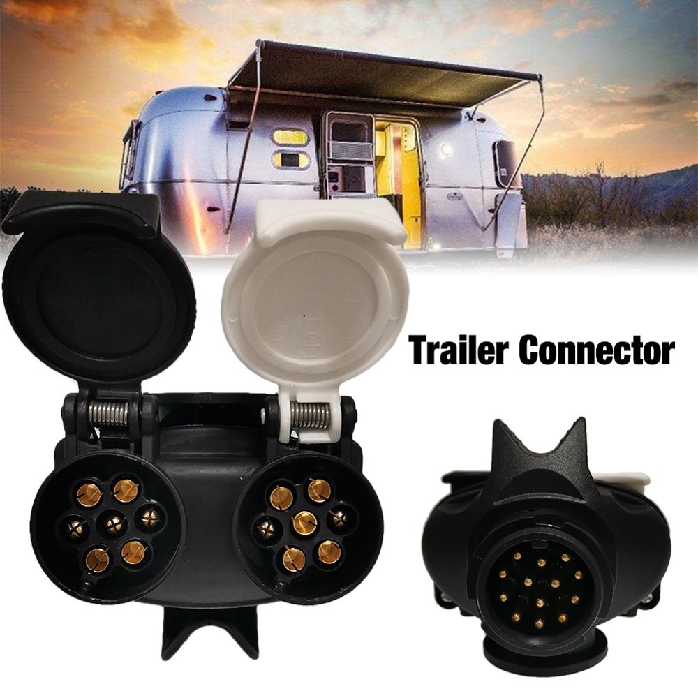 13 Pin Naar 7 Pin Dubbele Kop Connector Rv Trailer... – Vicedeal