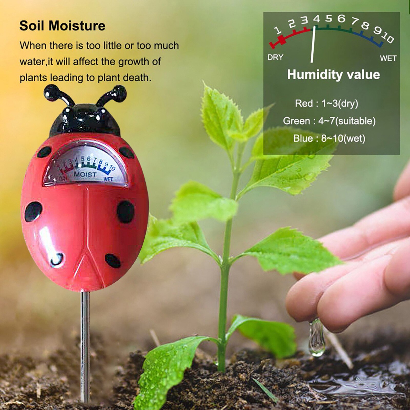 Bodem Ph Tester, 3 In1 Ph Licht Vocht Zuurgraad Te... – Vicedeal