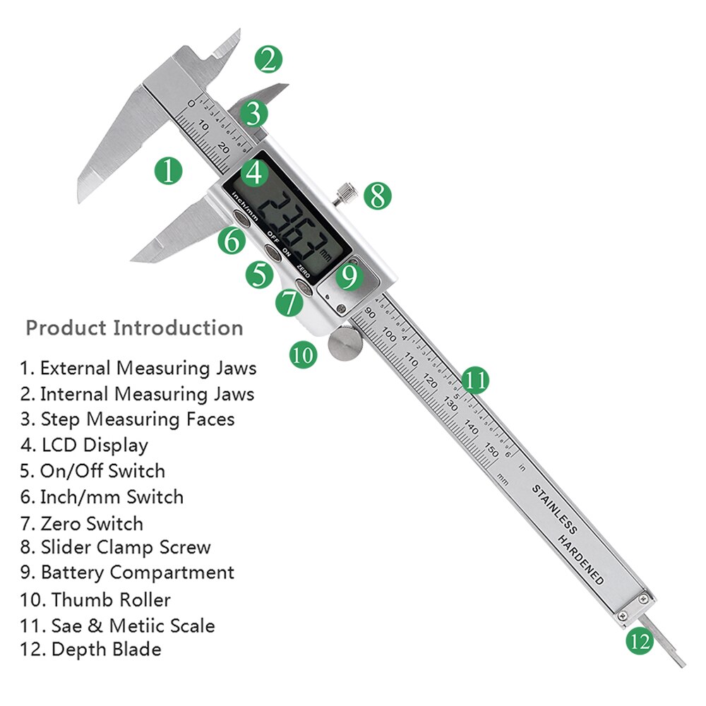 DIYWORK High Precision 6 Inch Vernier Caliper Cali... – Vicedeal
