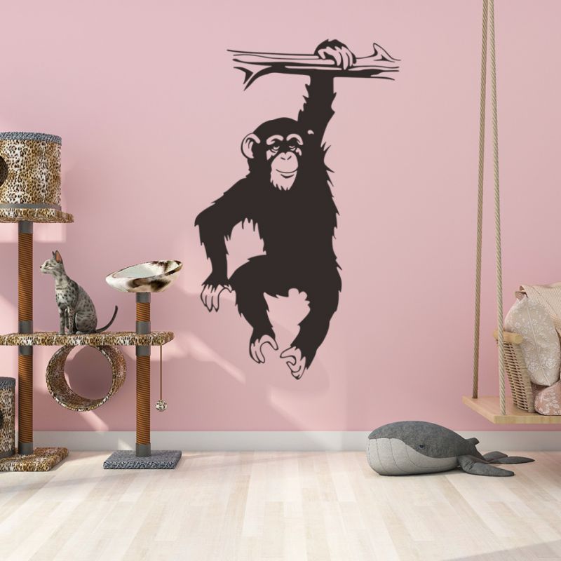 PVC Self-Adehesive Black Gorilla Monkey Wall Stick... – Vicedeal