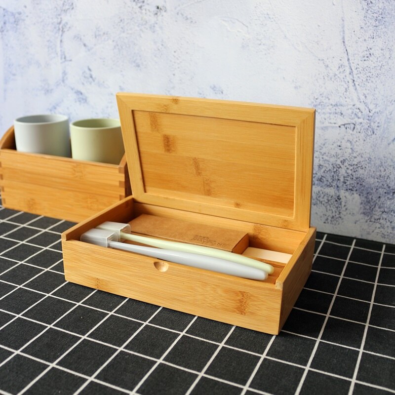 Bamboo Storage Box with Cover Hotel Consumable Box... – Grandado