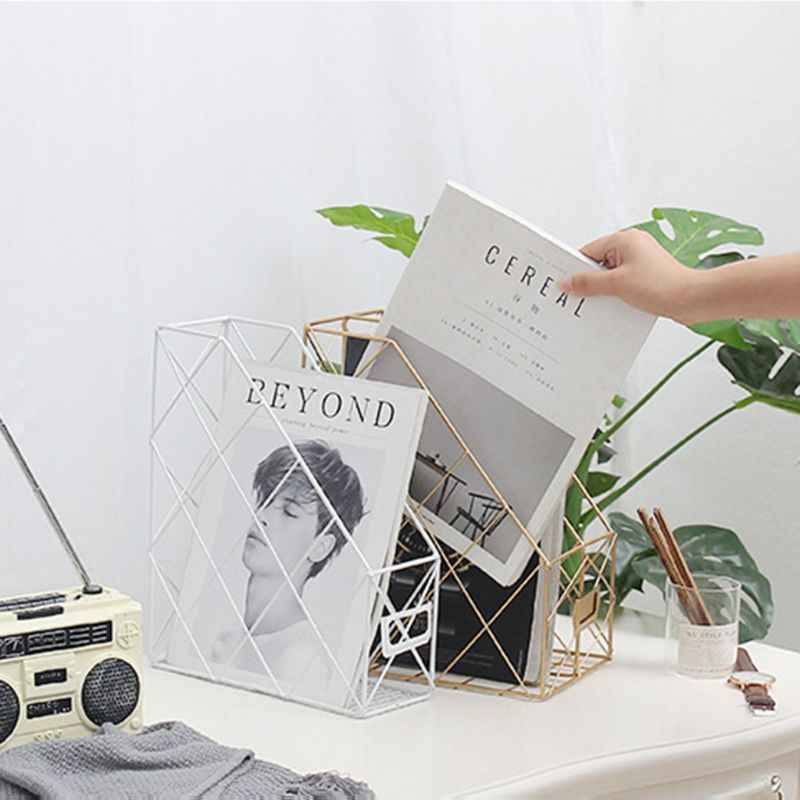Modern Desktop Book Storage Rack Iron Bookshelf Or... – Vicedeal