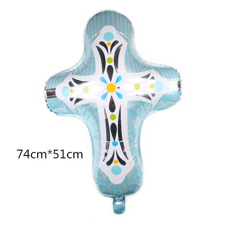 1pc Easter Cross Baptism Decor Foil Balloons Baby ... – Grandado