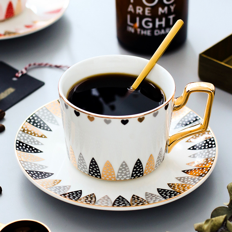 Eenvoudige Paar Koffie Kop En Schotel Set Creatiev... – Vicedeal