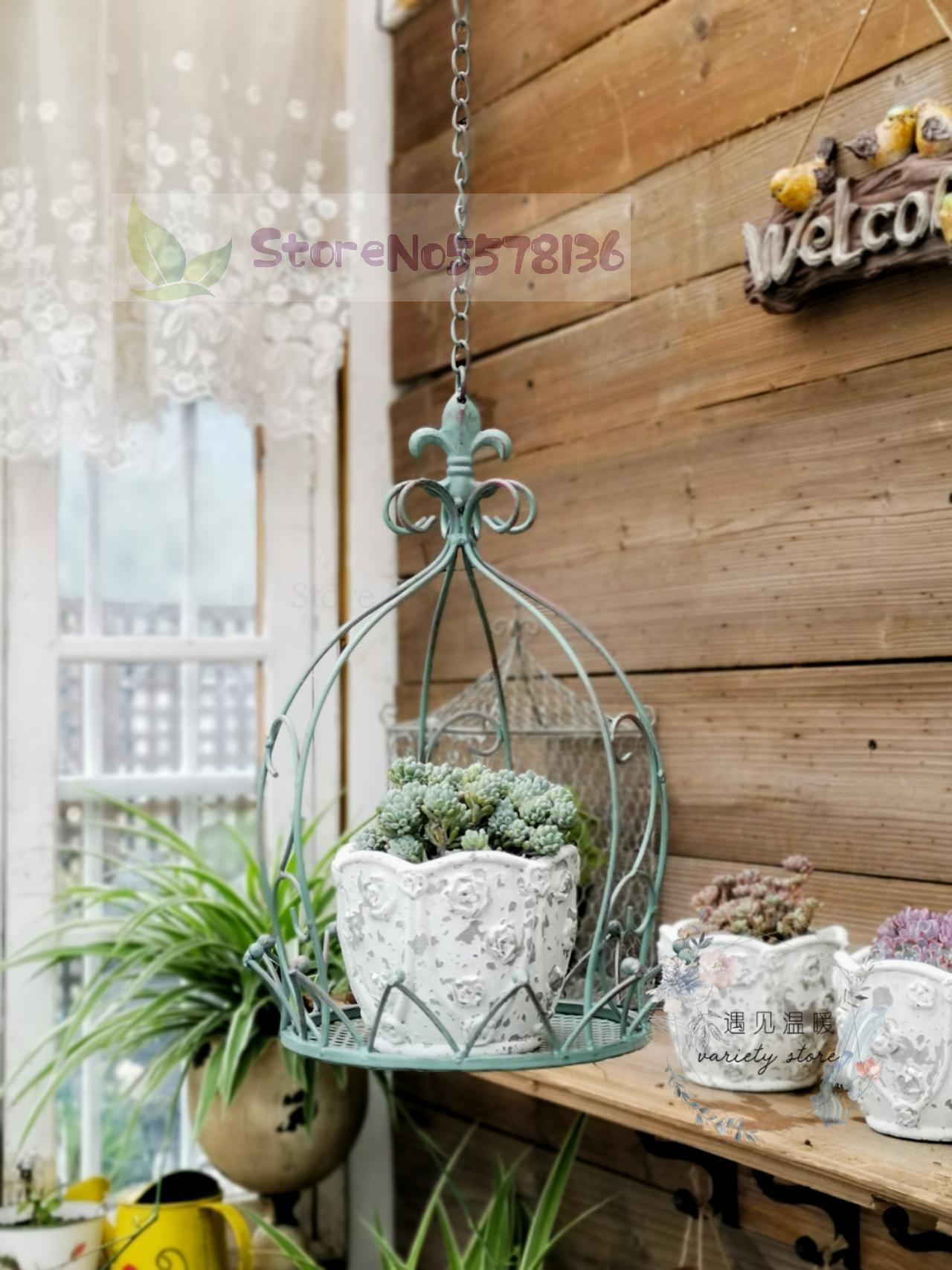 American country wrought iron hanging crown hangin... – Grandado