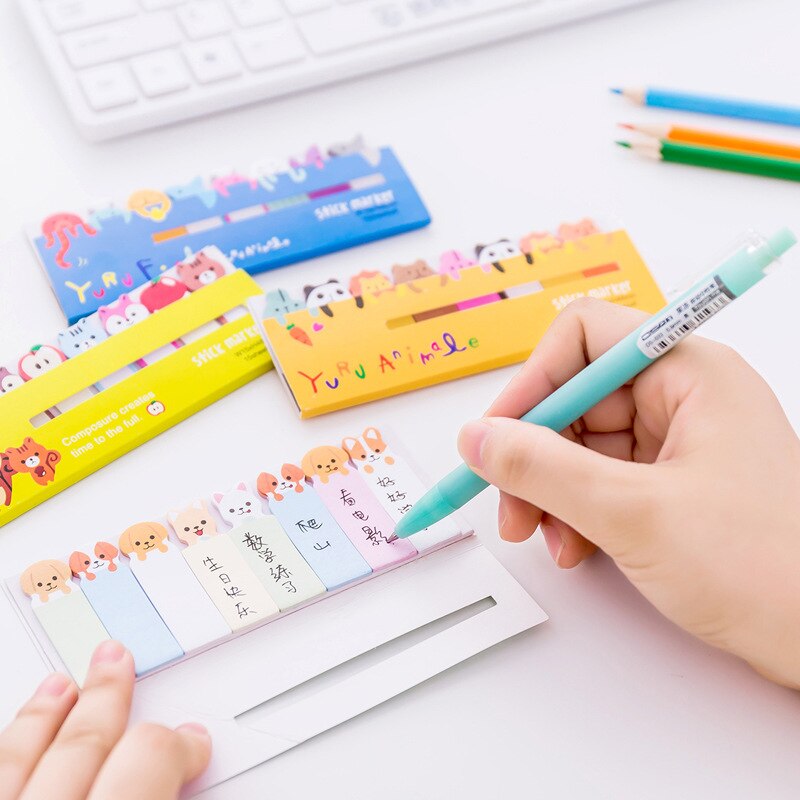 40pcs/set Memo Pad Sticker Bookmarks Cartoon Anima... – Grandado