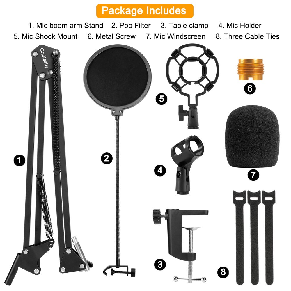 Microphone Stand With Pop Filter And Shock Mount P... – Vicedeal