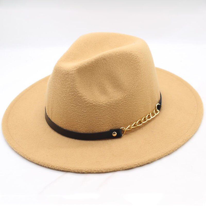 Elegante Brede Rand Fedora Hoed Dames Wolvilt Hoed... – Grandado