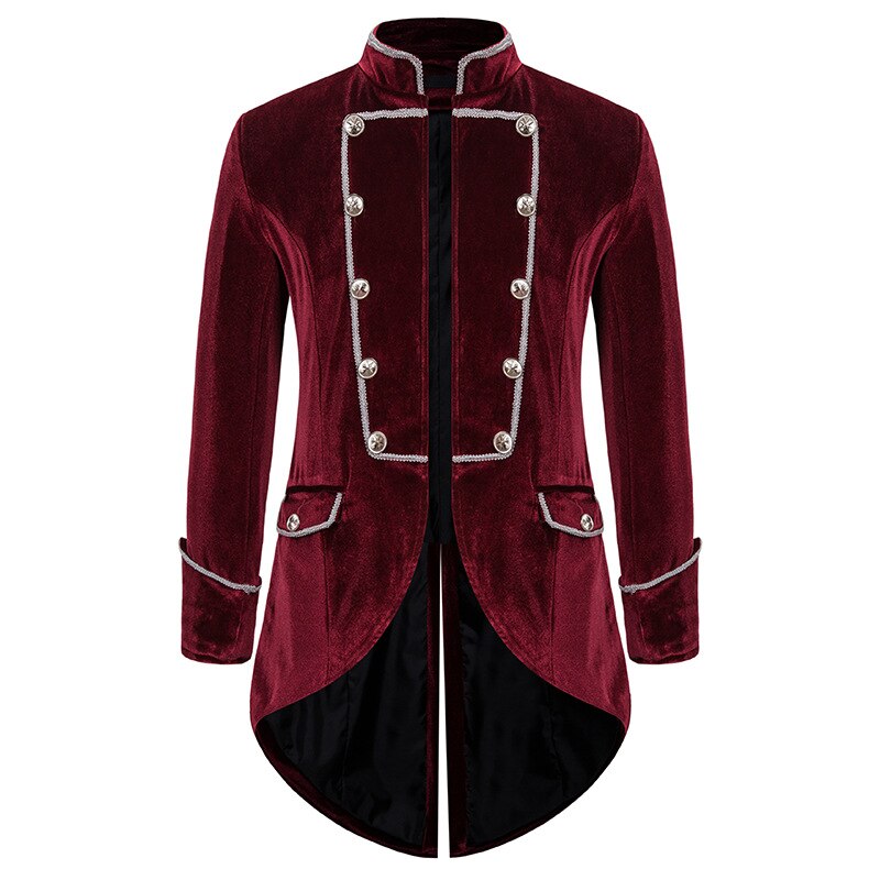 Mens Steampunk Tailcoat Jacket Velvet Medieval Got... – Vicedeal