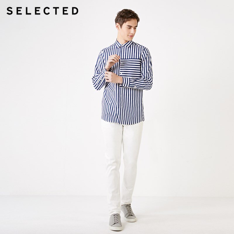 SELECTED Men's Loose Fit Striped Long-sleeved Shir... – Grandado