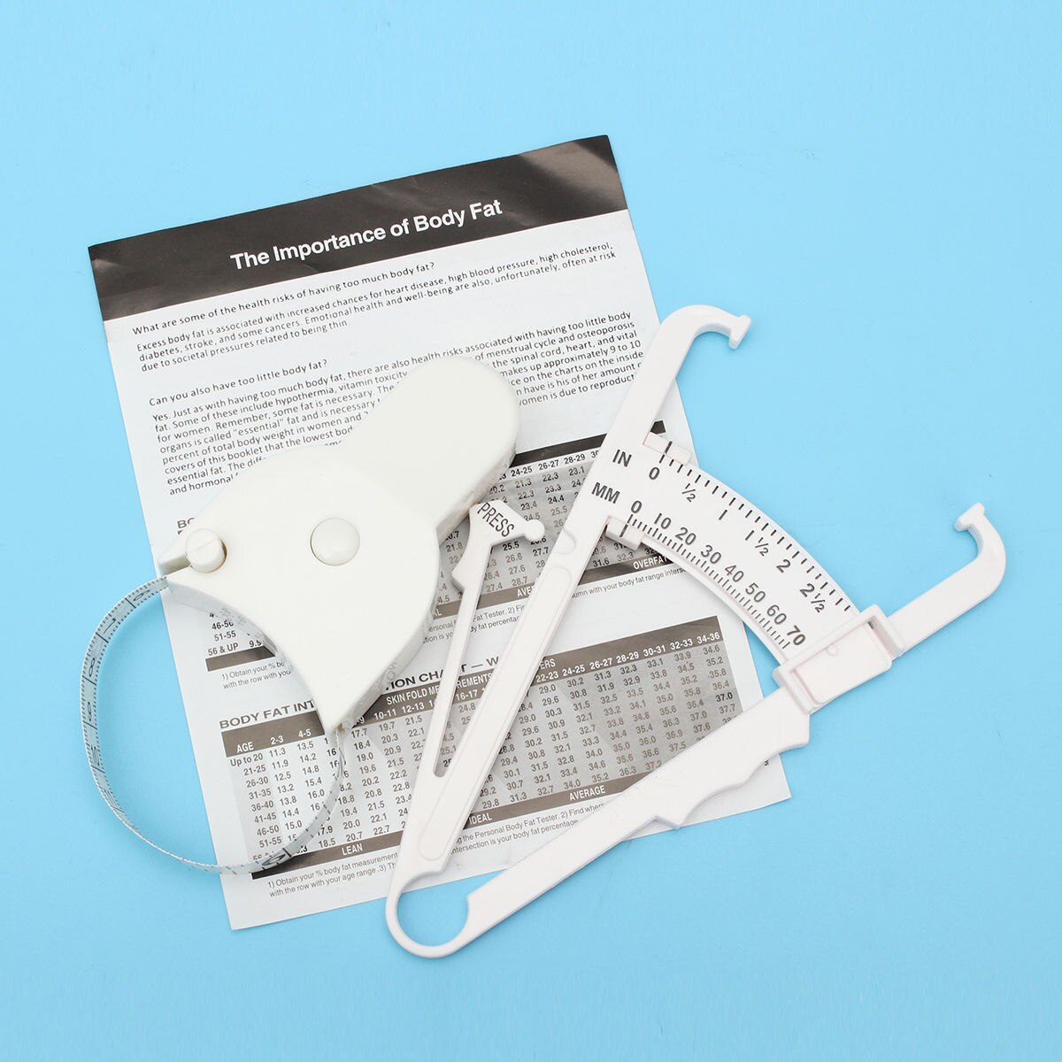 2Pcs Body Fat Caliper Mass Measuring Tape Tester F... – Grandado