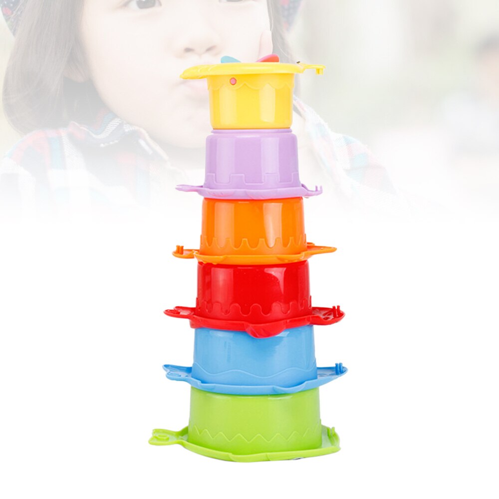 6PCS Stacking Cups Toys Cute Colorful Plastic Funn... – Vicedeal