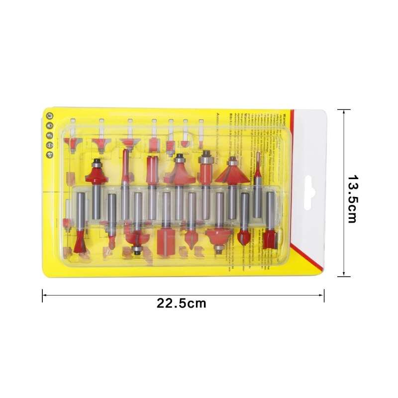 15pcs 1/4 Inch Router Bit Set Trimming Straight Mi... – Vicedeal