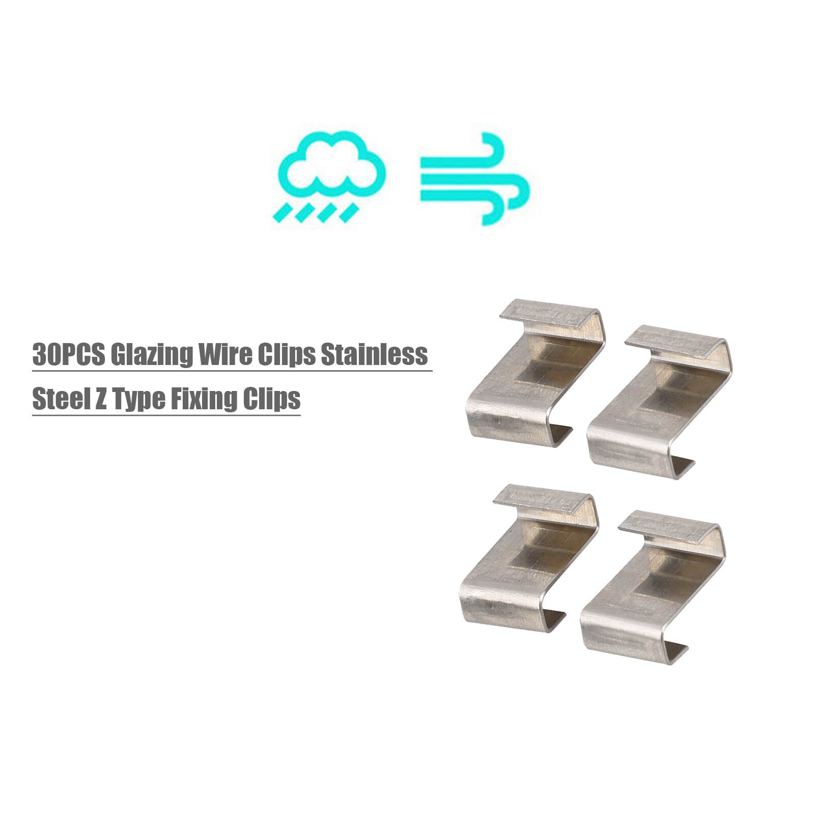 30PCS Glazing Wire Clips Stainless Steel Z Type Fi... – Grandado