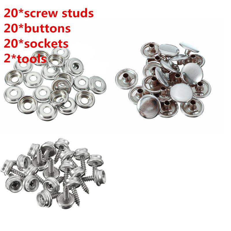 Stainless Steel Snap Fastener Buttons Screw Studs ... – Grandado