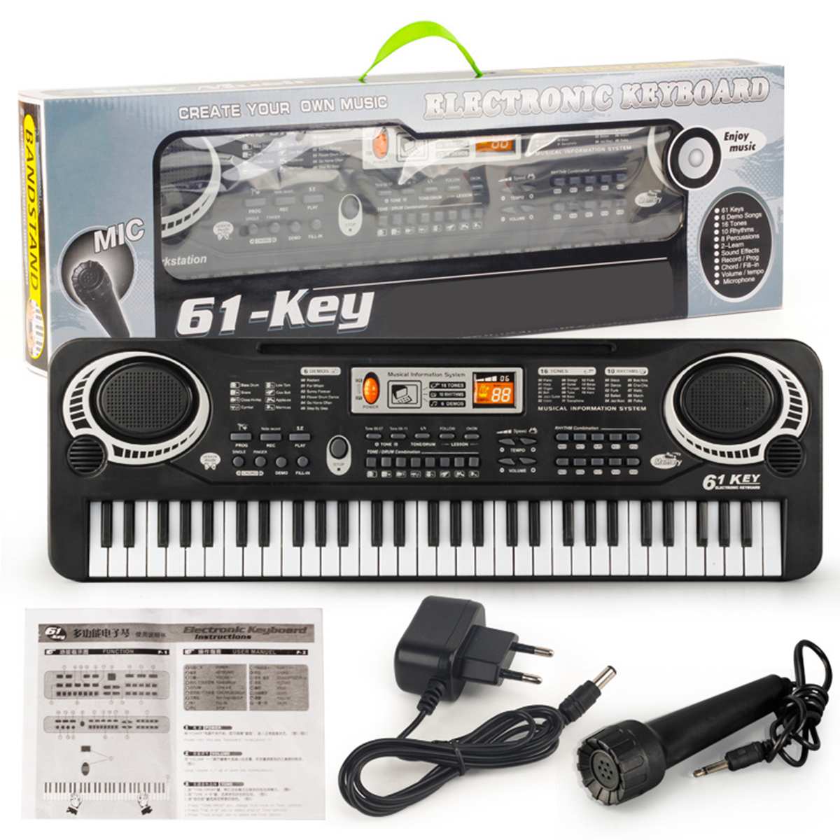SOLO 61 Key Music Electronic Keyboard Electric Dig... – Vicedeal