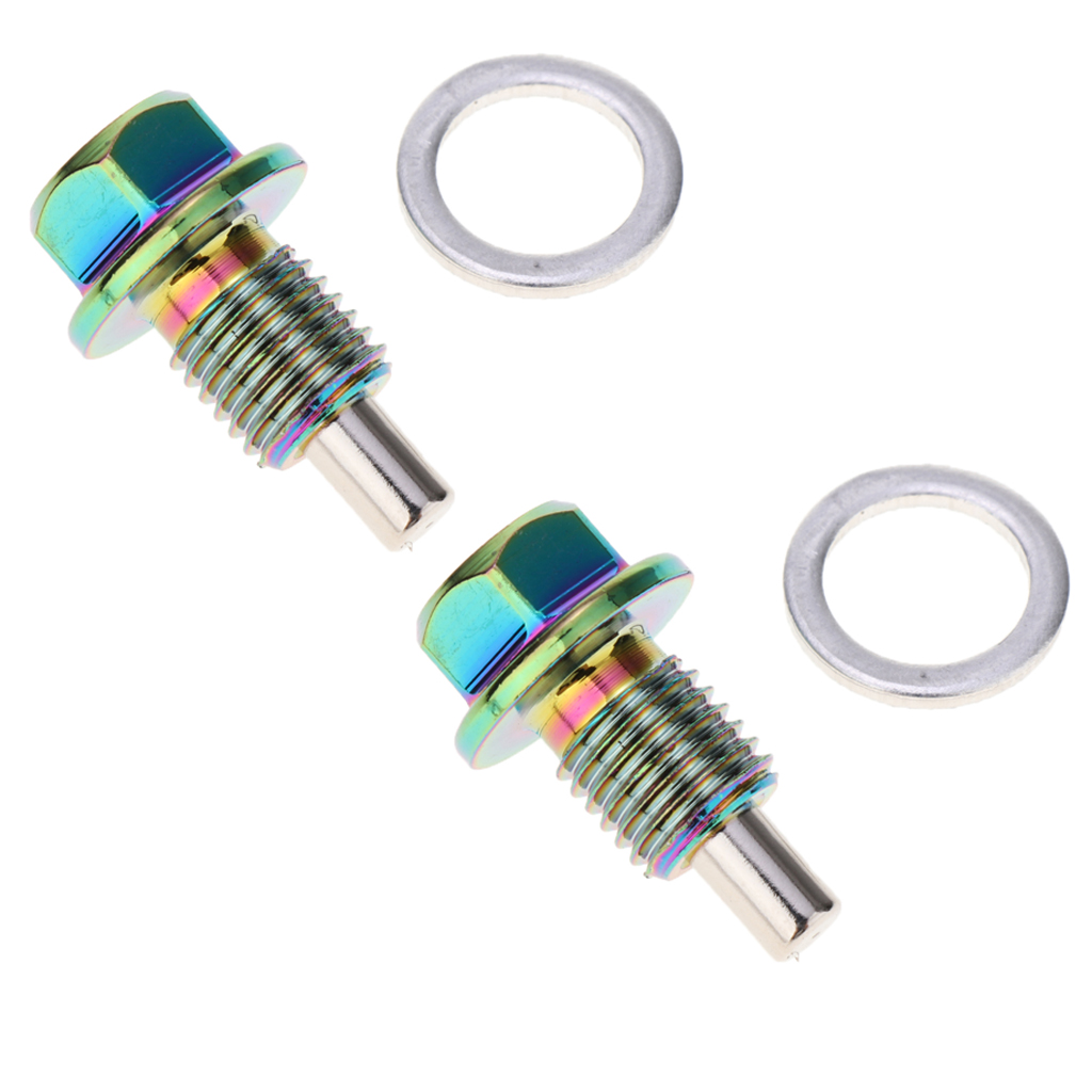 2 Pcs Universal Oil Drain Plug Anodized M12x1.5 Fo... – Grandado
