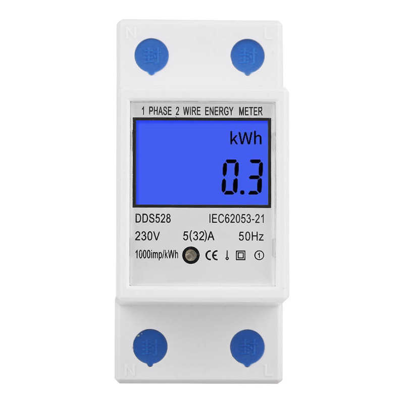Energy Meter 5 TO 32A 230V 50Hz LCD Display Single... – Vicedeal