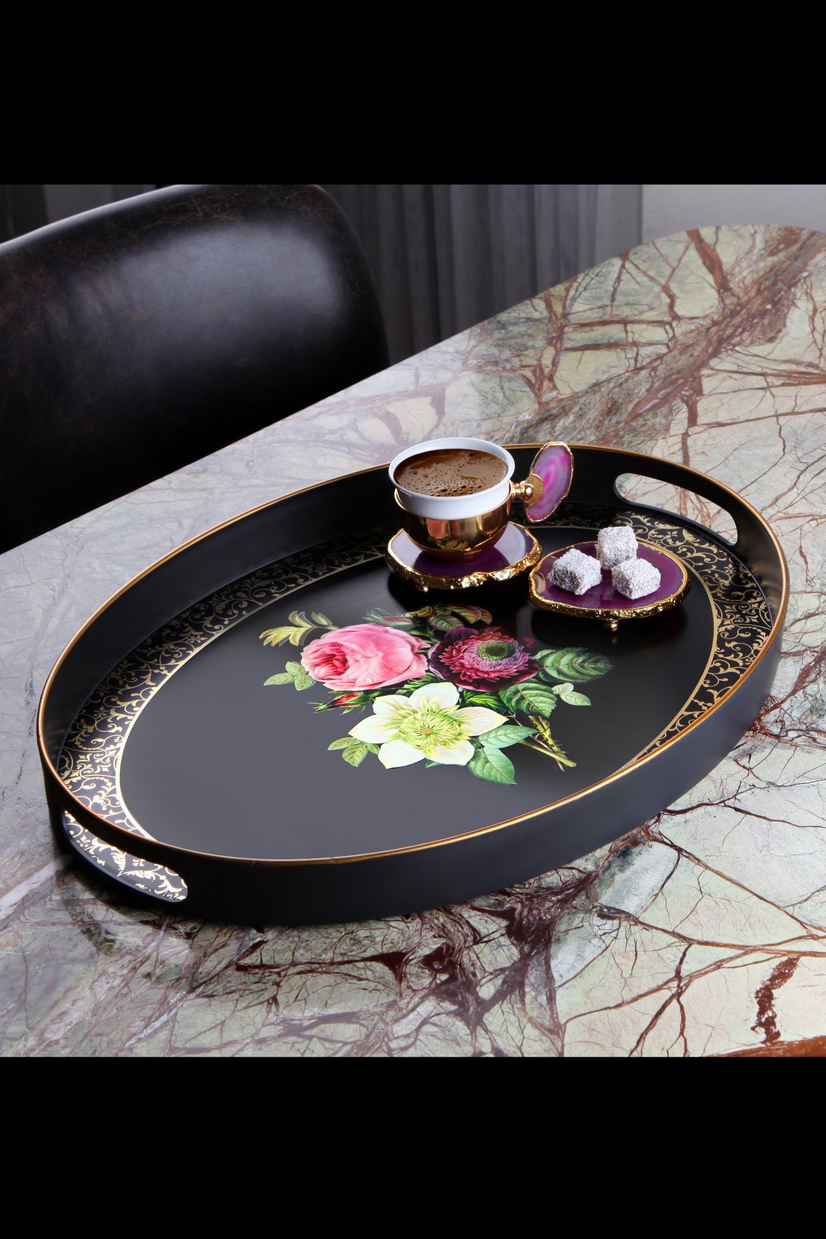 Gilded Lux Oval Large Tray – Vicedeal