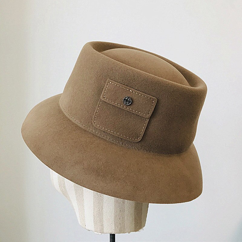 Warme Wollen Muts Voor Vrouwen Fedora Hoed Retro P... – Grandado