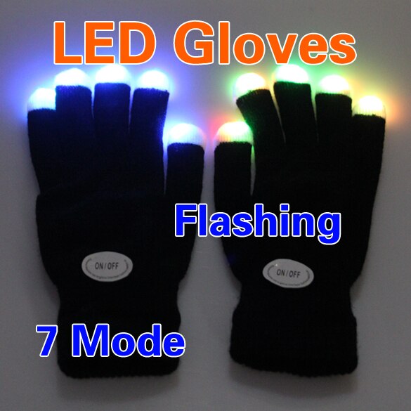 Flashing Gloves Glow 7 Mode LED Rave Light Finger ... – Vicedeal